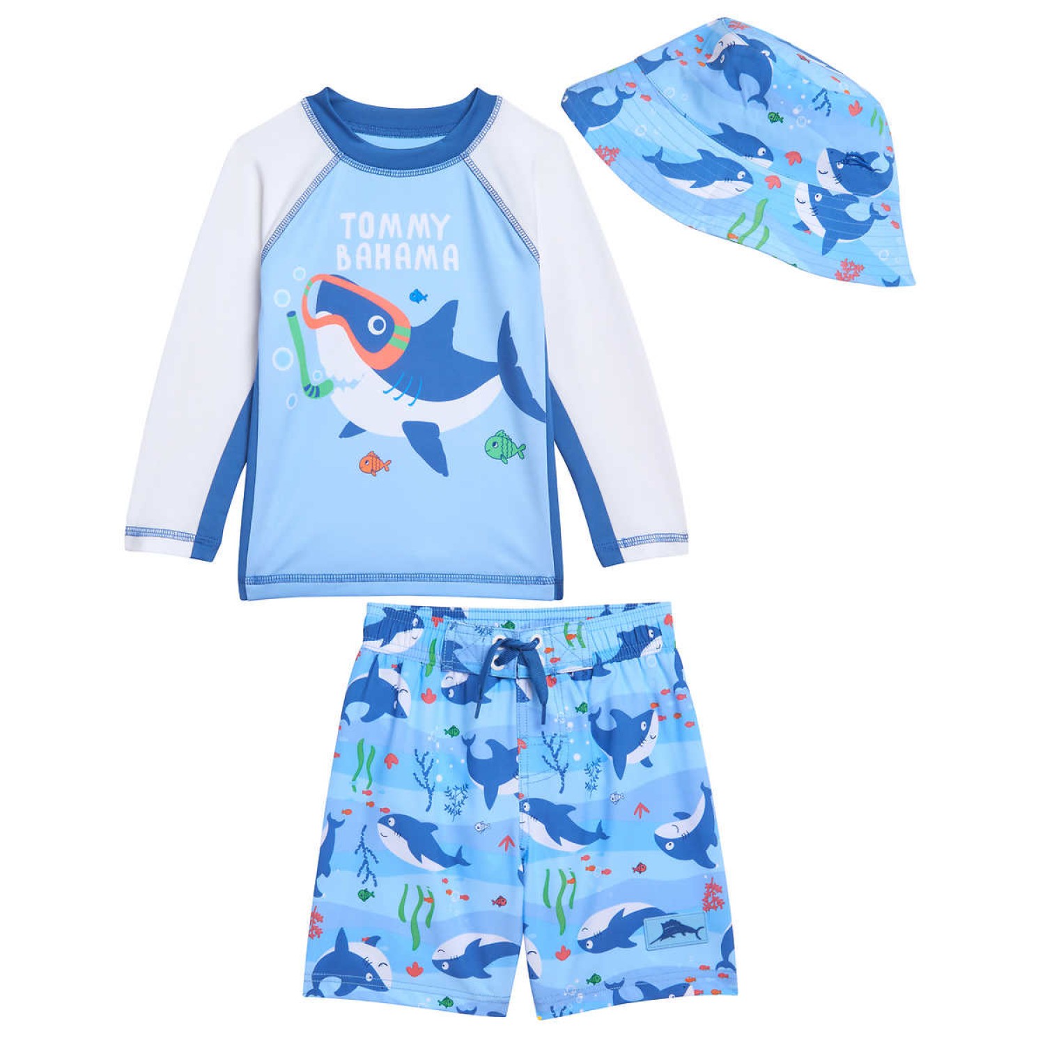 Tommy Bahama Kids' 3-piece Swim Set, Shark, One Color, 4T